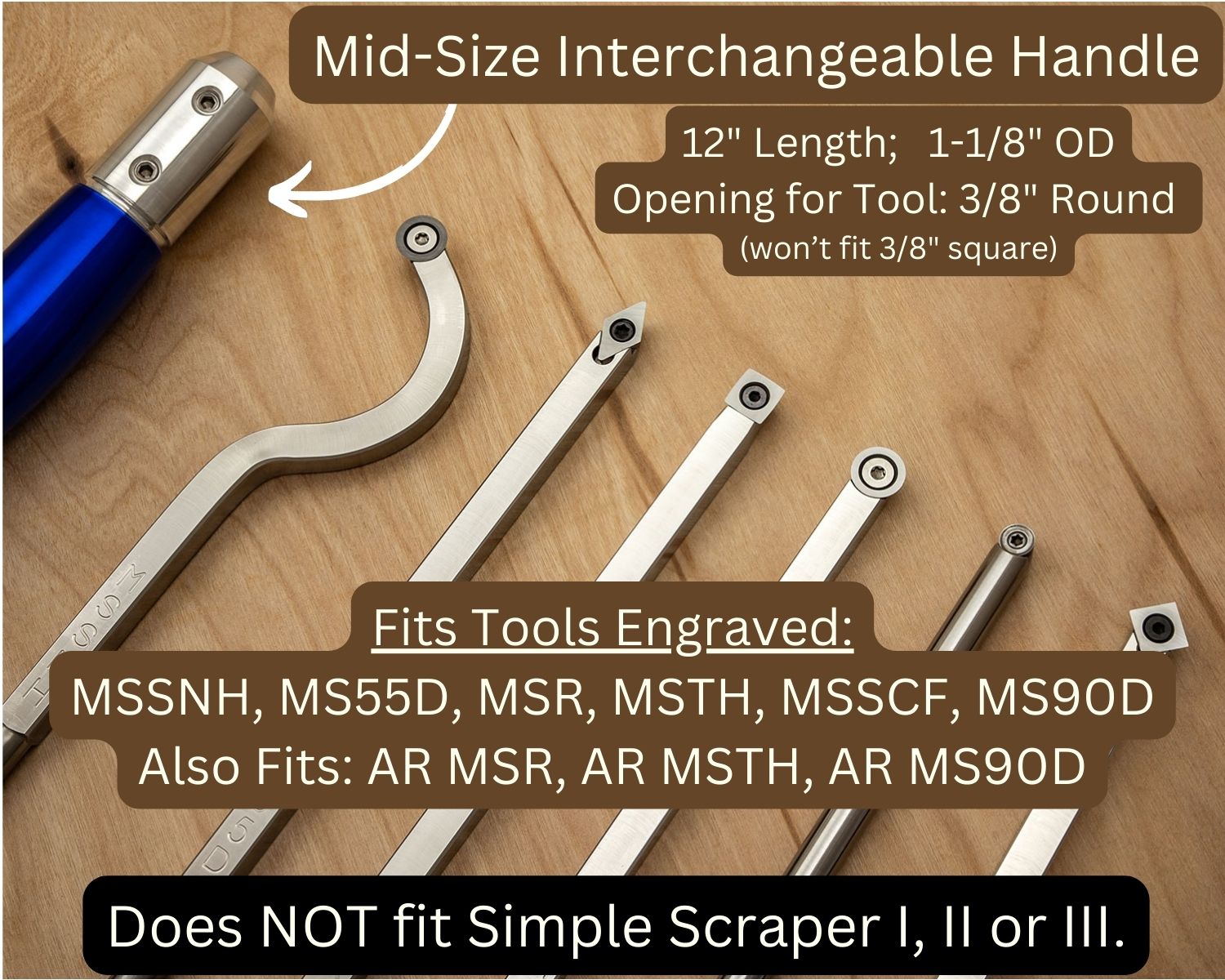 Mid Size Interchangeable Handle for woodturning lathe turning tools ...