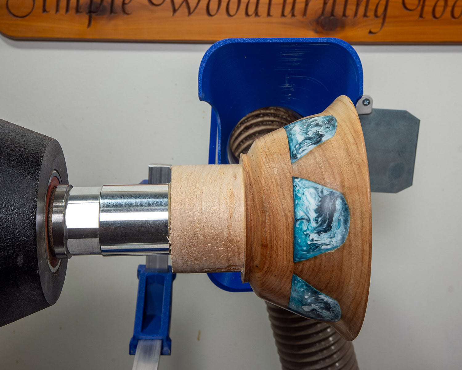Aluminum Glue Hub with Threads for Wood Lathe, use with or without woo ...