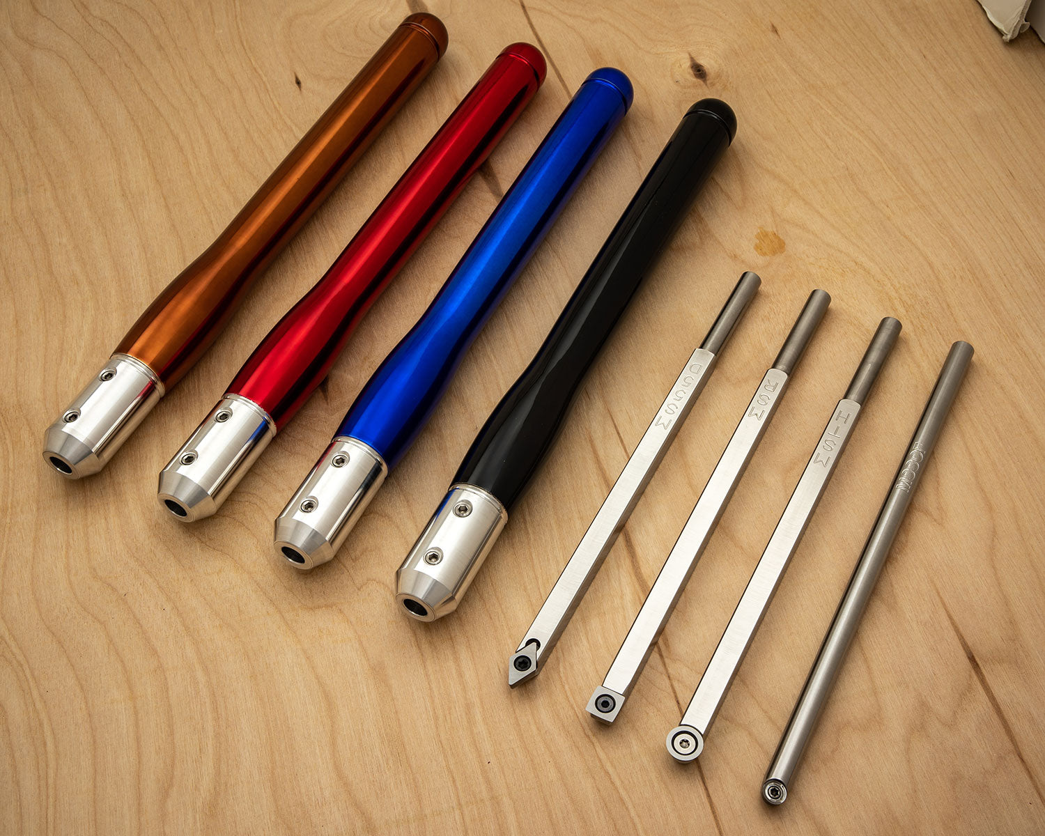 4 Piece Set of Mid Size Carbide Tools each with Color Coded Handle - 1 ...