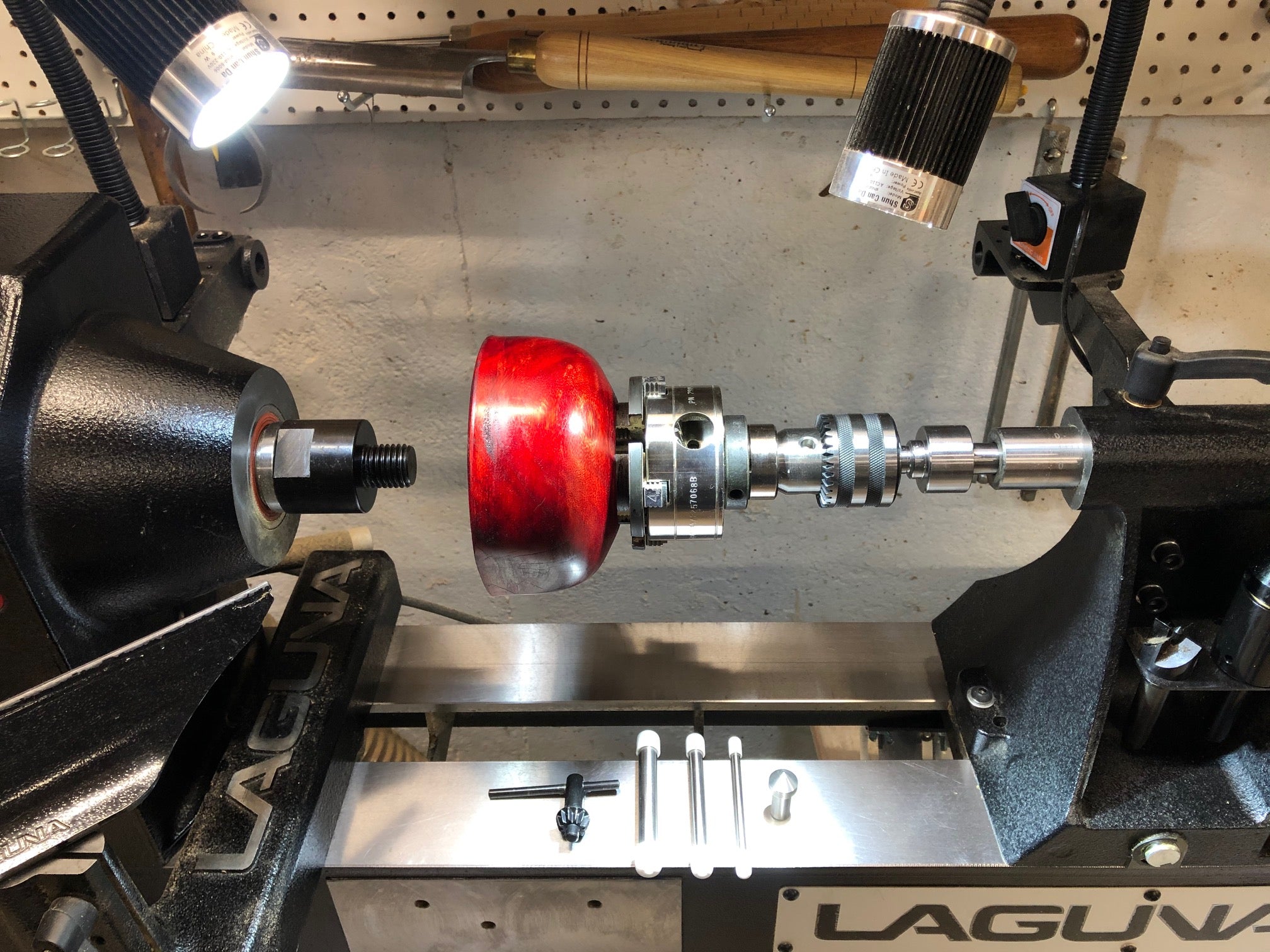 Live Tailstock Drill Chuck Kit with Chuck Reversing Adapter for Woodtu ...